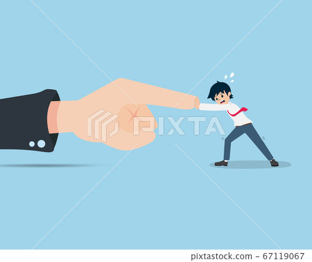 Salary Man Is being pushed by the large business - Stock Illustration ...