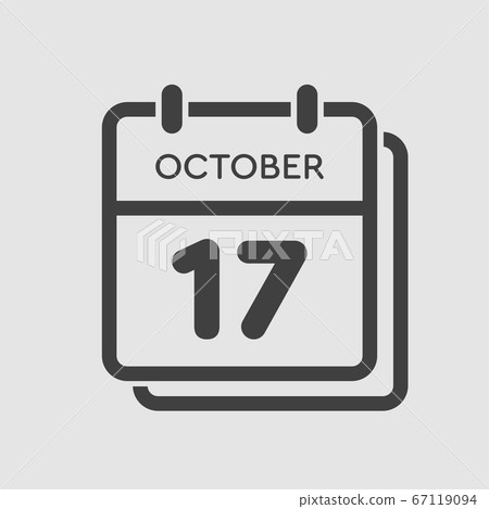 Calendar icon day 17 October, template icon date - Stock Illustration ...