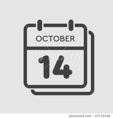 Calendar icon day 14 October, template icon date - Stock Illustration ...
