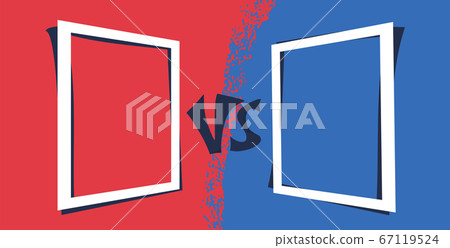 Vs template. Versus blank. Vector color design.-插圖素材 [67119524] - PIXTA圖庫