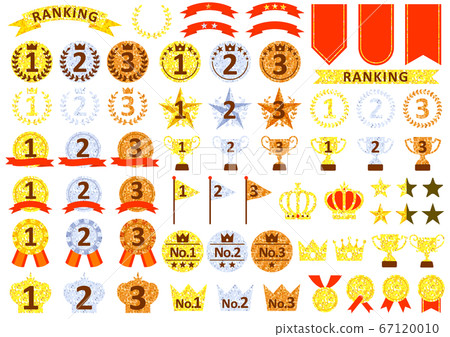 3 color metallic ranking icon set - Stock Illustration [67120010] - PIXTA
