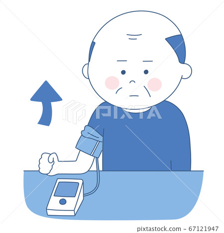 Senior man hypertension illustration - Stock Illustration [67121947 ...