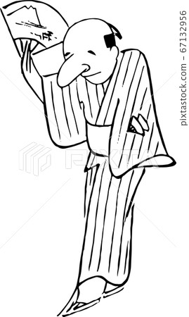 A man with a fan - Stock Illustration [67132956] - PIXTA