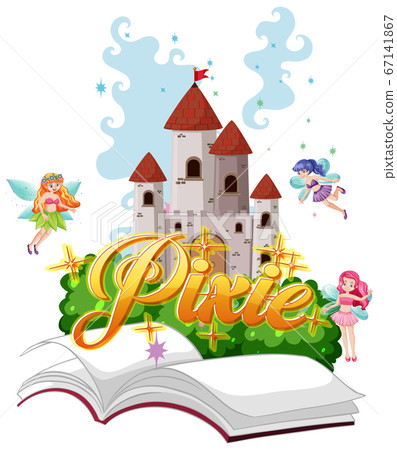 Pixie logos with little fairy on white background-插圖素材 [67141867] - PIXTA圖庫