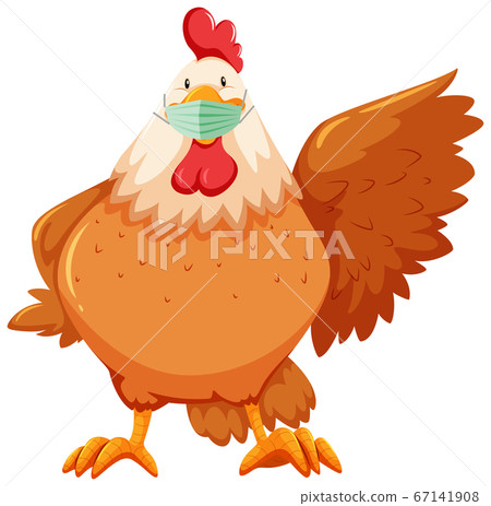 Chicken cartoon character wearing mask - Stock Illustration [67141908 ...