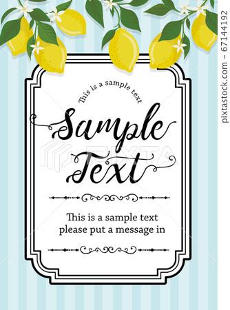 Lemon background frame (blue stripe) vertical - Stock Illustration ...