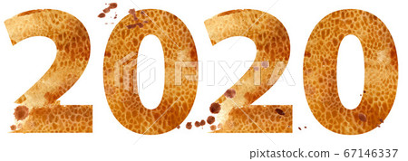 Watercolor illustration new year two thousand and - Stock Illustration ...