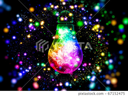 Abstract light bulb shining colorfully - Stock Illustration [67152475 ...