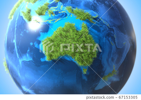Australia continent covered with green grass on... - Stock Illustration ...