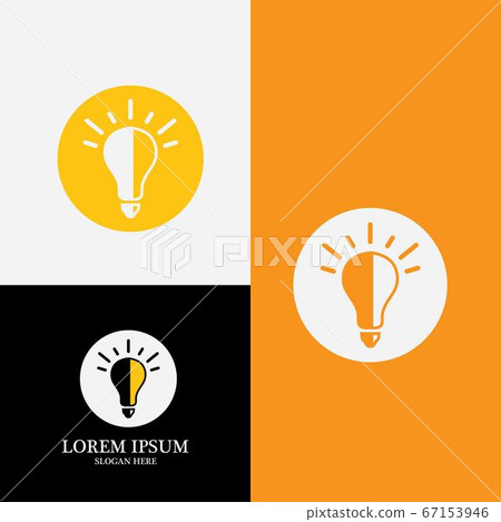 Vector light bulb symbol logo template vector - Stock Illustration [67153946] - PIXTA