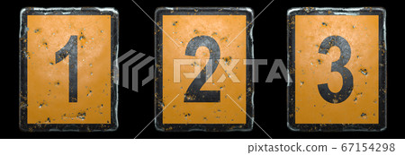 Set of numbers 1, 2, 3 made of public road sign... - Stock Illustration ...