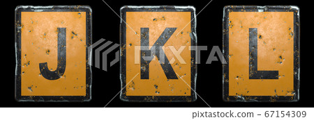 Set of capital letter J, K, L made of public... - Stock Illustration ...