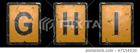 Set of capital letter G, H, I made of public... - Stock Illustration ...