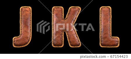 Set of leather letters J, K, L uppercase. 3D... - Stock Illustration ...