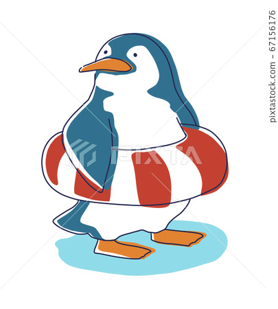 Penguin sea float illustration - Stock Illustration [67156176] - PIXTA