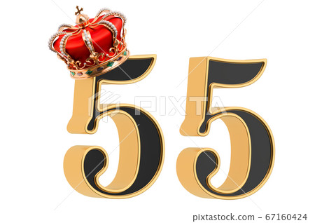 Number 5 with gold crown and without - Stock Illustration [67160424 ...