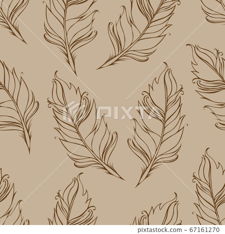Feather isolated. Seamless pattern. Vector... - Stock Illustration ...
