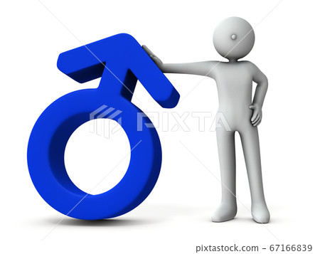 Symbols representing men and men. 3D rendering. - Stock Illustration ...