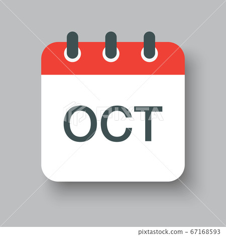 Vector icon day calendar, autumn month October - Stock Illustration ...