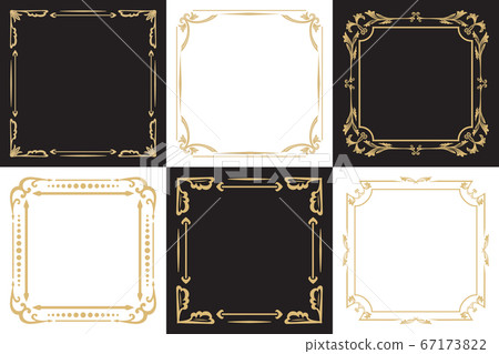 A set of thin decorative frames - Stock Illustration [67173822] - PIXTA