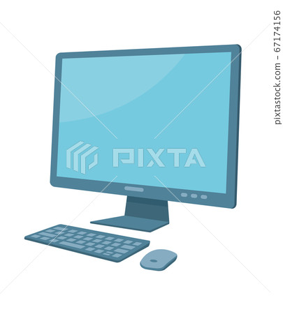 Desktop pc illustration diagonal - Stock Illustration [67174156] - PIXTA