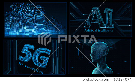 Digital Network Technology AI Artificial... - Stock Illustration ...