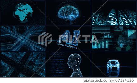 Digital Network Technology AI Artificial... - Stock Illustration ...