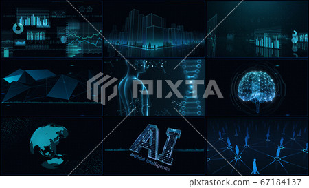 Digital Network Technology AI Artificial... - Stock Illustration ...