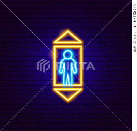 Elevator Neon Sign - Stock Illustration [67186998] - PIXTA