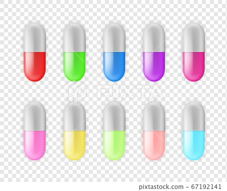 Pills collection with different colors.... - Stock Illustration ...