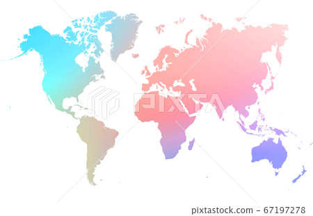 Rainbow gradation world map - Stock Illustration [67197278] - PIXTA