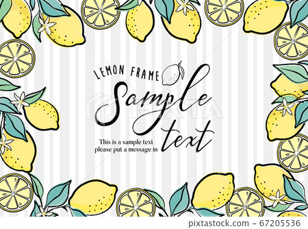 Lemon line drawing type frame stripe horizontal - Stock Illustration ...