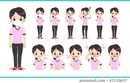 poor health, woman, female - Stock Illustration [67210637] - PIXTA