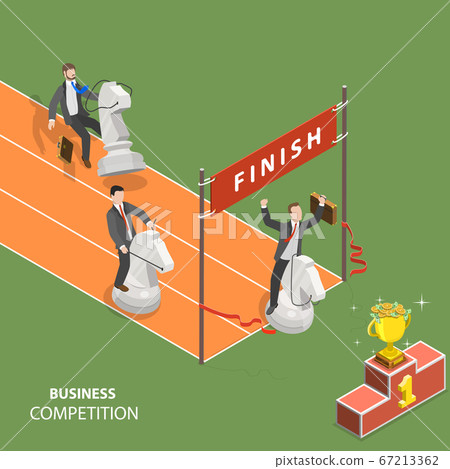 Business competition flat isometric low poly... - Stock Illustration ...