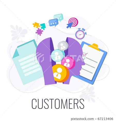 Client, customer, consumer infographics pictogram. - Stock Illustration ...