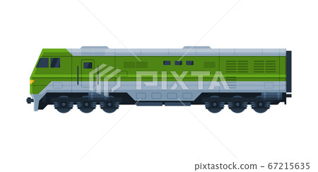 Green Train Railway Locomotive, Railroad... - Stock Illustration ...
