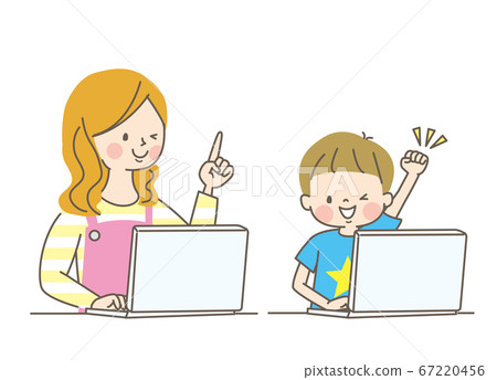 Parent-child computer smile (programming) - Stock Illustration ...