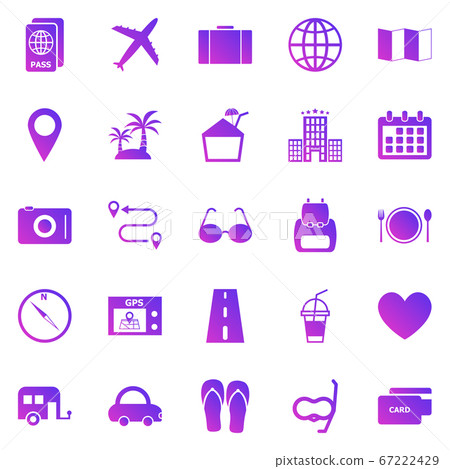 Trip gradient icons on white background - Stock Illustration [67222429 ...