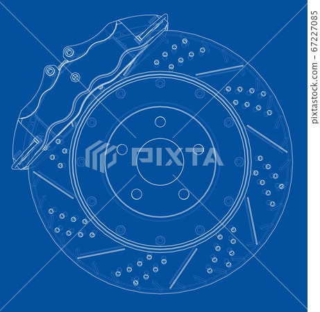 Brake disc outline. 3D illustration - Stock Illustration [67227085] - PIXTA