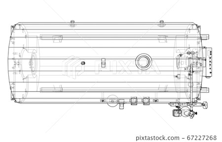 Industrial boiler outline. 3D illustration - Stock Illustration ...