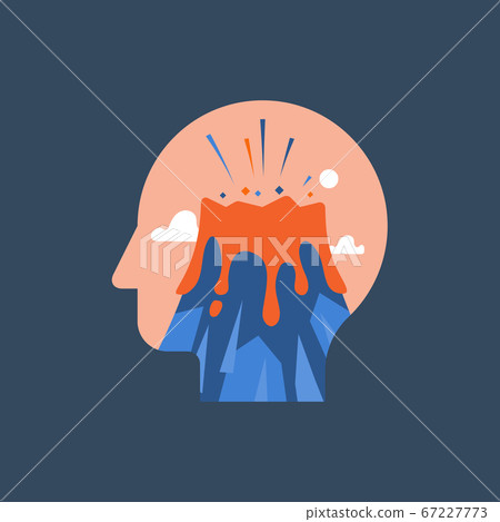 Volcano_head_2.eps - 스톡일러스트 [67227773] - PIXTA