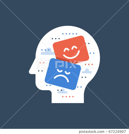 Opposite_mood_head_1.eps-插圖素材 [67228907] - PIXTA圖庫