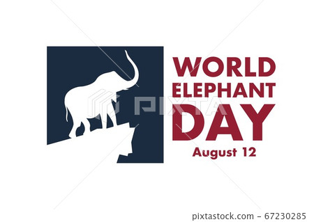 World Elephant Day. August 12.Holiday concept.... - Stock Illustration ...
