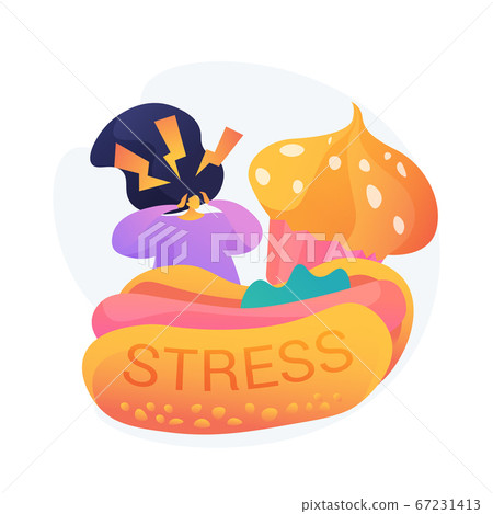 Stress eating vector concept metaphor - Stock Illustration [67231413 ...