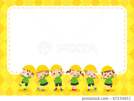 Cute kindergarten children [template] [frame] - Stock Illustration ...