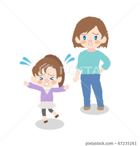 Full-body illustrations of crying children and... - Stock Illustration ...