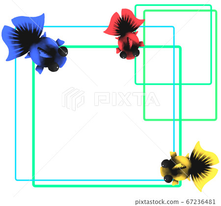 Goldfish frame (turquoise) - Stock Illustration [67236481] - PIXTA
