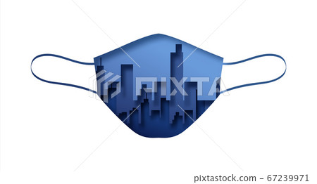 Harmful 5G tower papercut face mask concept - Stock Illustration ...