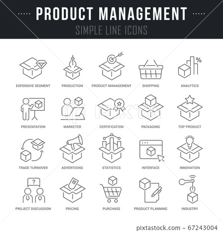 Set Vector Line Icons of Product Management - Stock Illustration ...