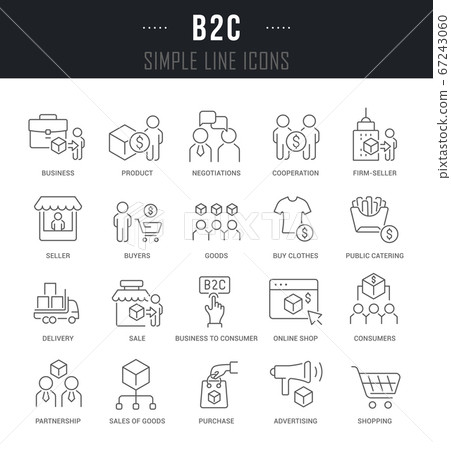 Set Vector Line Icons of B2C - Stock Illustration [67243060] - PIXTA